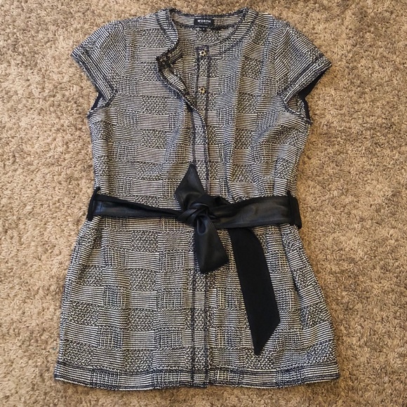 Worth | Tops | Worth New York Blackwhite Print Top Jacket | Poshmark